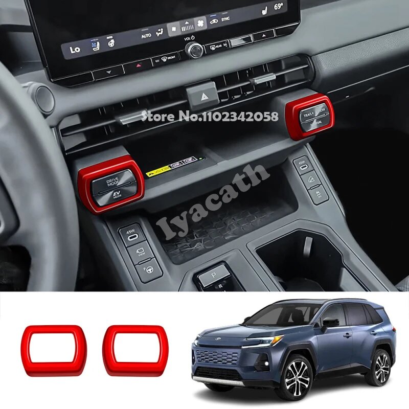Для TOYOTA RAV4 RAV 4 2026 2027 GR Sport: накладки на левые и правые кнопки беспроводной зарядки, а также на кнопки режимов движения (EV, Trail, Snow, Normal)
