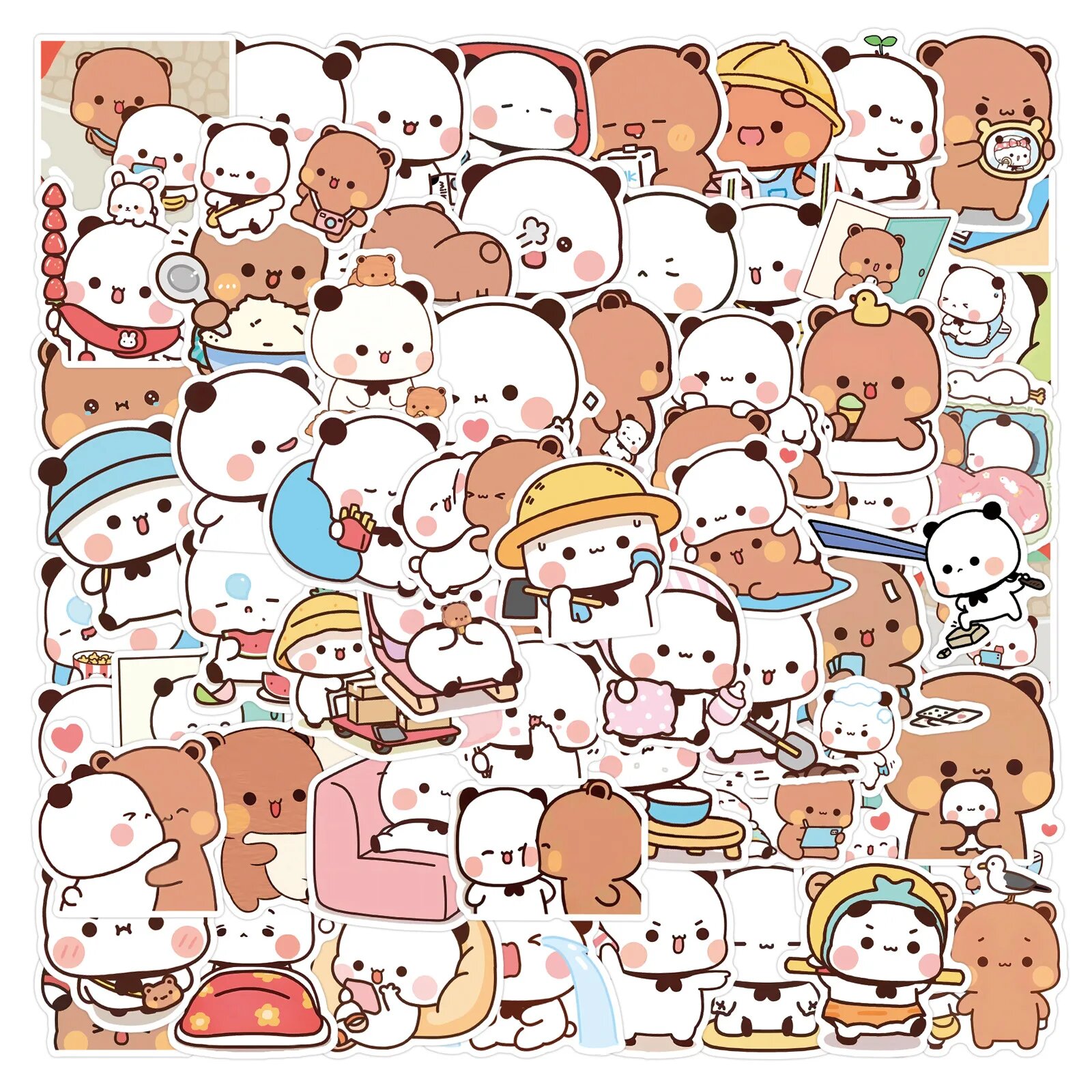 102 Шт. Милых Наклеек Kawaii Bubu & Dudu Для Шлема, Бутылки Для Воды, Ноутбука, Телефона, Скейтборда