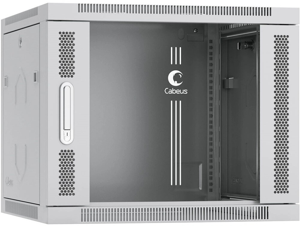 Шкаф коммутационный Cabeus (SH-05F-9U60/35) настенный 9U 600x350мм пер. дв. стекл 60кг серый 290мм 17к