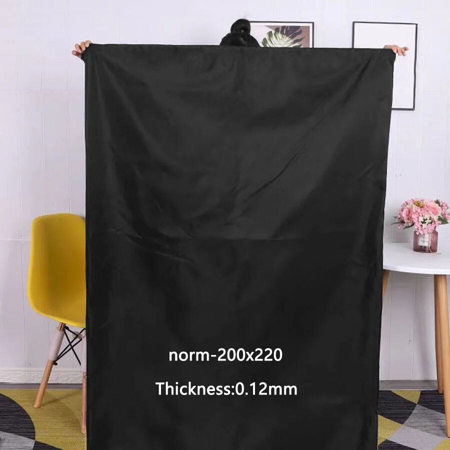 Водонепроницаемая простыня из ПВХ для взрослых 220x130 см Черный, black norm-200x220