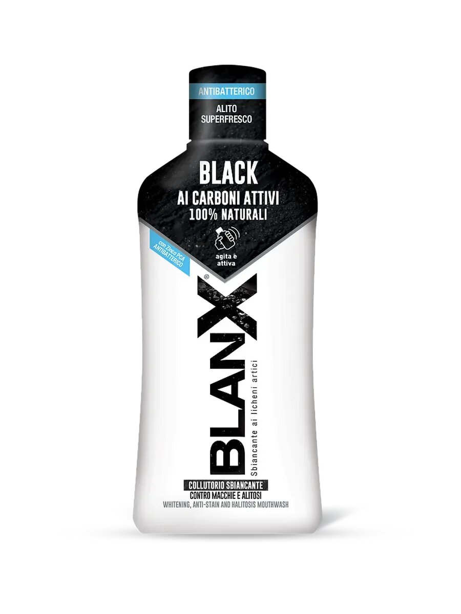 Blanx Ополаскиватель Black Charcoal с черным углем 500 мл 1 шт
