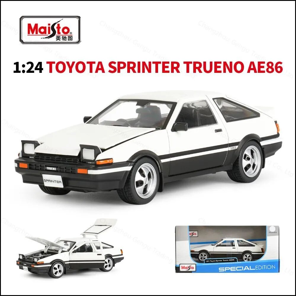 Maisto 1:24 Toyota Sprinter Trueno AE86 , отлитая под давлением Коллекционная модель автомобиля