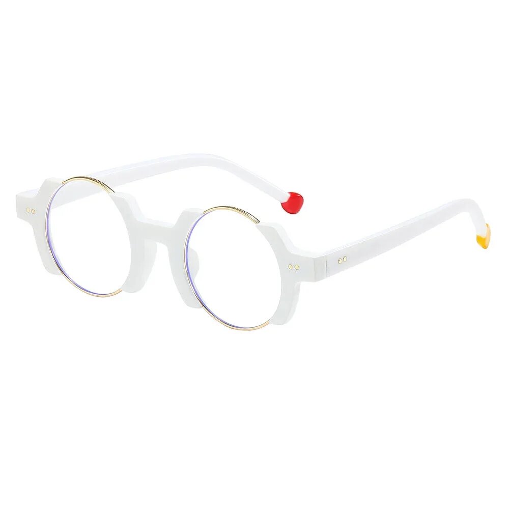 KSVEREN круглые очки для чтения с блокировкой синего света White, Белый, +150