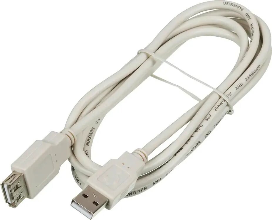 Кабель-удлинитель USB2.0 NingBo USB A(m) - USB A(f), 1.8м, блистер