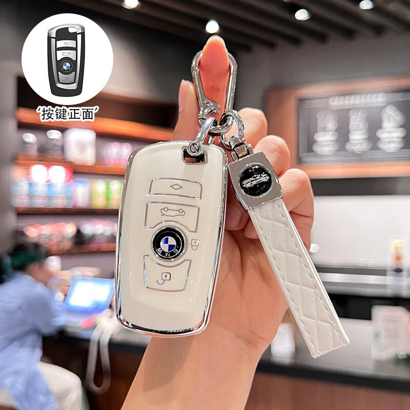BMW Ключевой кейс с белым карабином для 3/5 Серии X3/X5 - Белый
