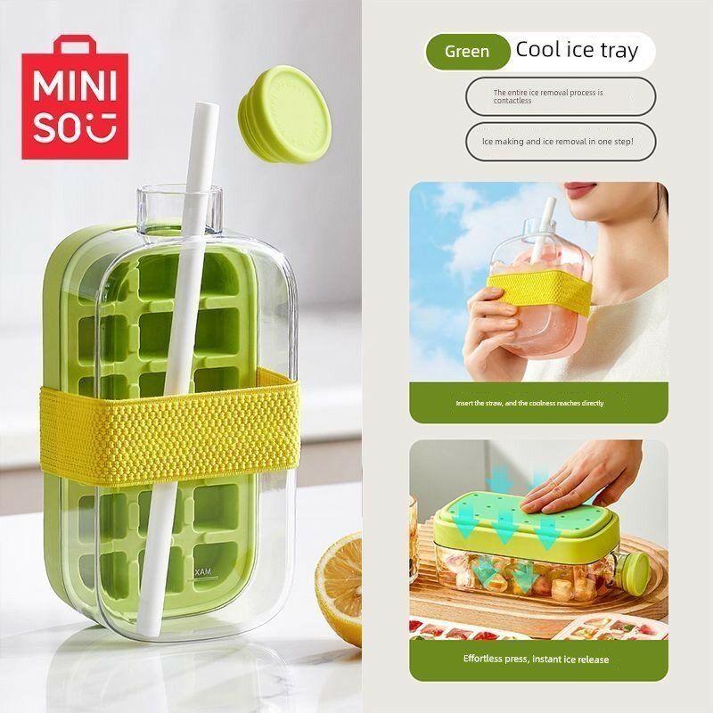 Форма для льда Miniso: пресс-форма для кубиков льда, бутылка для воды, стакан для воды, стакан для льда, пищевой