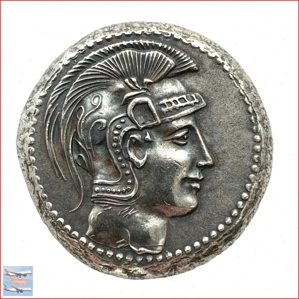Тетрадрахма 165-42 гг до н э Афины Голова Афины в шлеме Сова на амфоре античная монета копия медно никелевый сплав