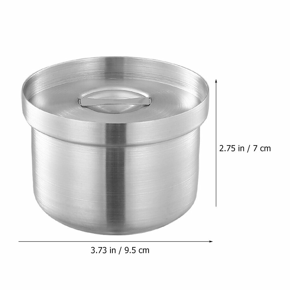 Stainless Steel Serving Bowl With Lid 9 5x7cm Для Десертов И Пюре Хранение Термоустойчивый