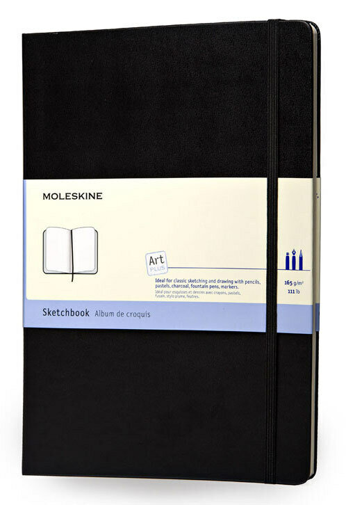 Блокнот для рисования Moleskine Large 130х210 мм, 104 стр, твердая обложка черная (ARTQP063)