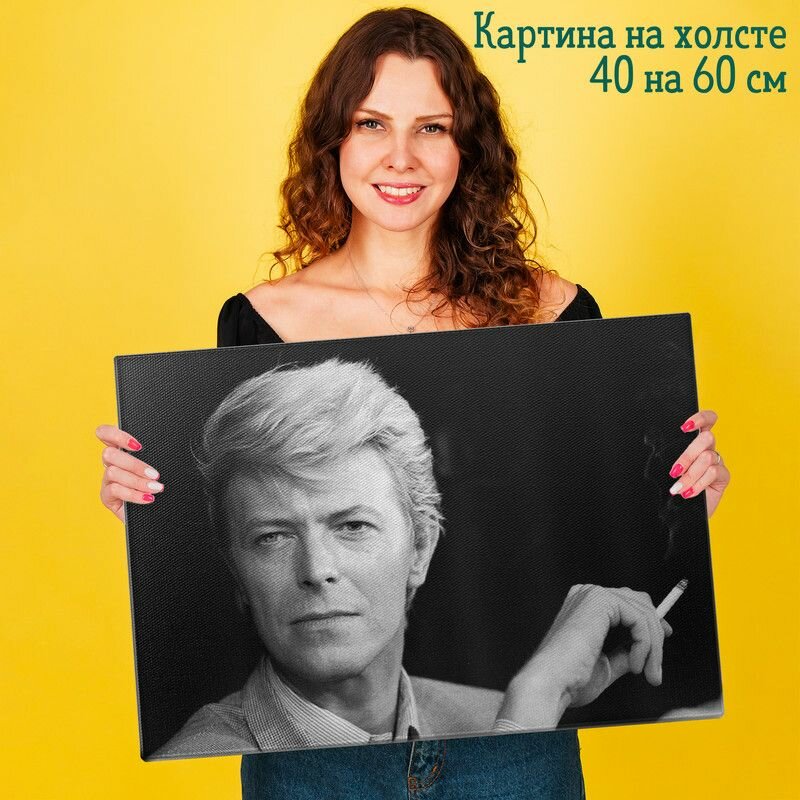Большая картина интерьерная постер на холсте на стену 60 на 40 см постер David Bowie Дэвид Боуи