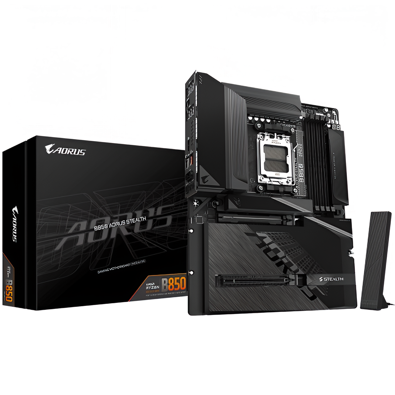 Материнская плата GIGABYTE B850 AORUS STEALTH (AM5/AMD B850/4xDDR5/2xPCI-Ex16/4xM.2/SB7.1/Wi-Fi /BT/GLAN/HDMI/ATX)