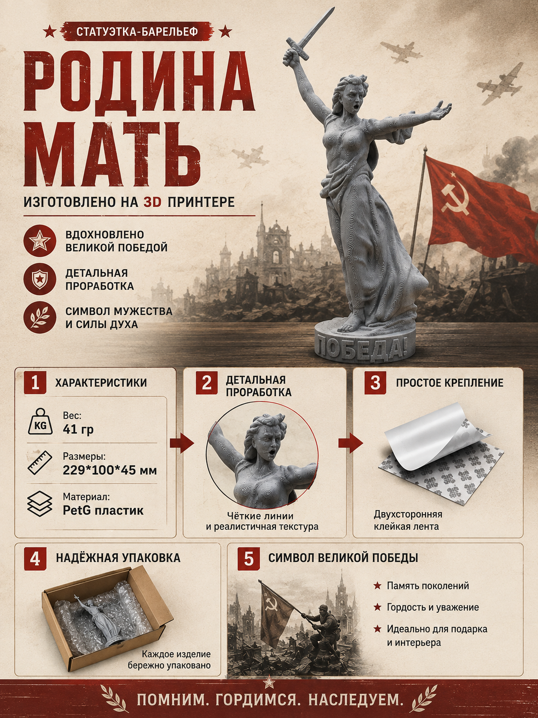 М3Д Статуэтка - Родина мать