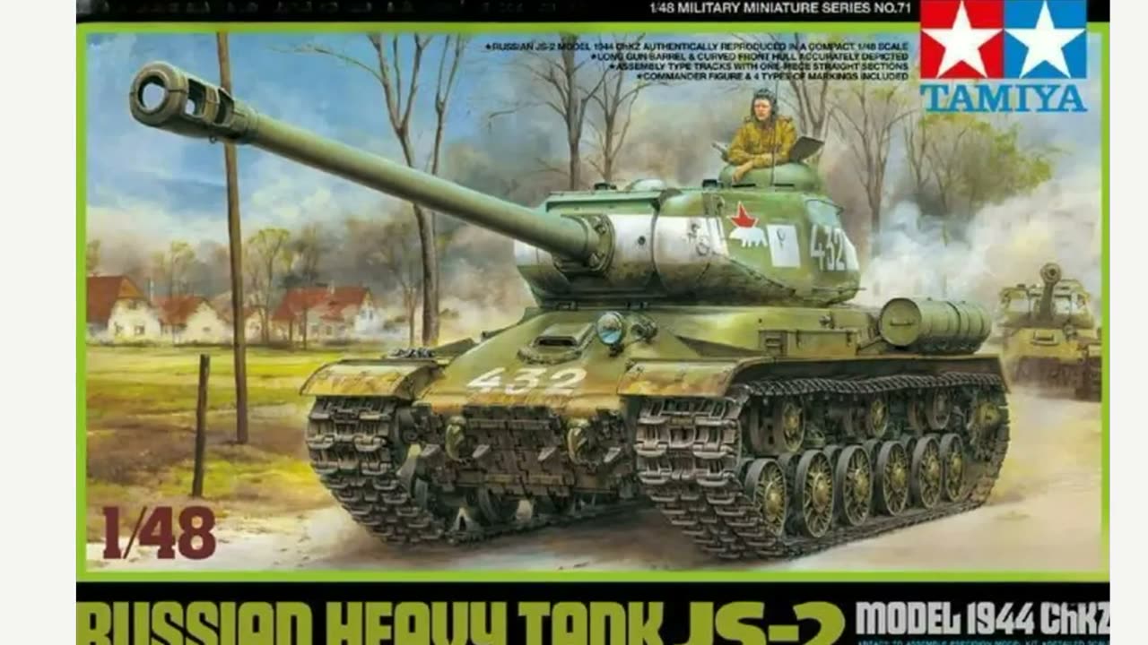 Сборная модель Tamiya Российский тяжелый танк ИС-2 1944 ЧКЗ 1:48 — фото 1