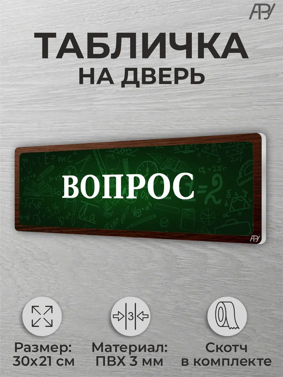 Школьная табличка на дверь класса и кабинета Вопрос