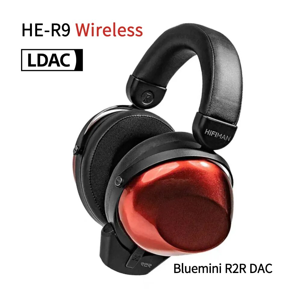 Наушники с микрофоном HE-R9 Wireless, Bluetooth, 3.5 мм, черный, коричнево-красный