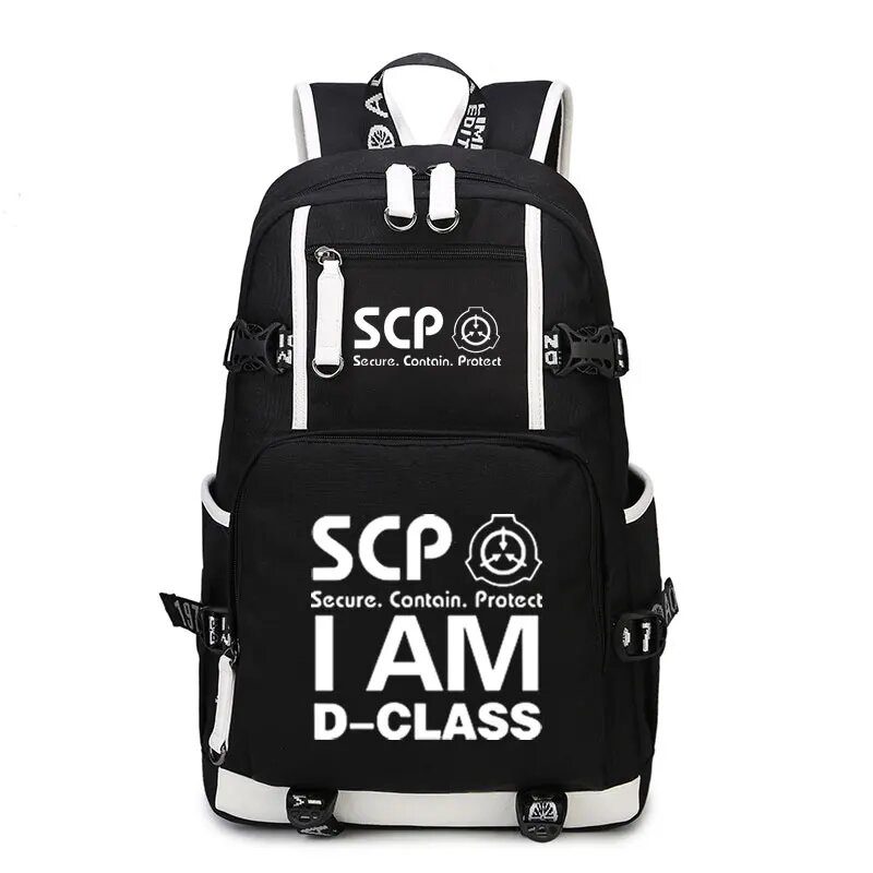 Черный рюкзак SCP "I am D-Class" 08