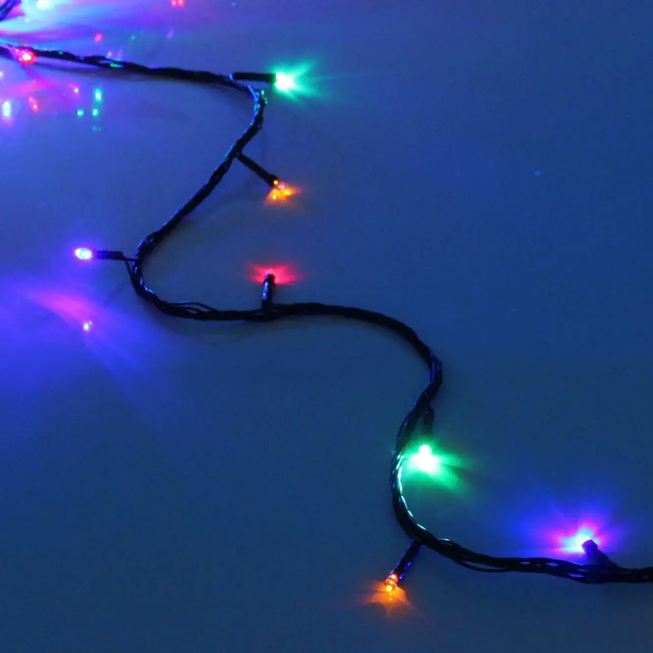 Гирлянда для дома 1,5м 12 ламп LED зелёный пров,8 реж, IP-20, Мультицвет