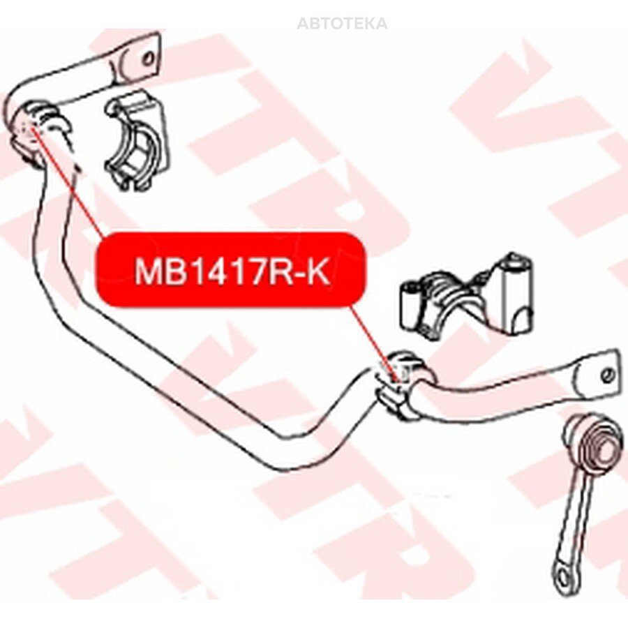 Комплект втулок стабилизатора передней подвески (4шт) VTR MB1417RK