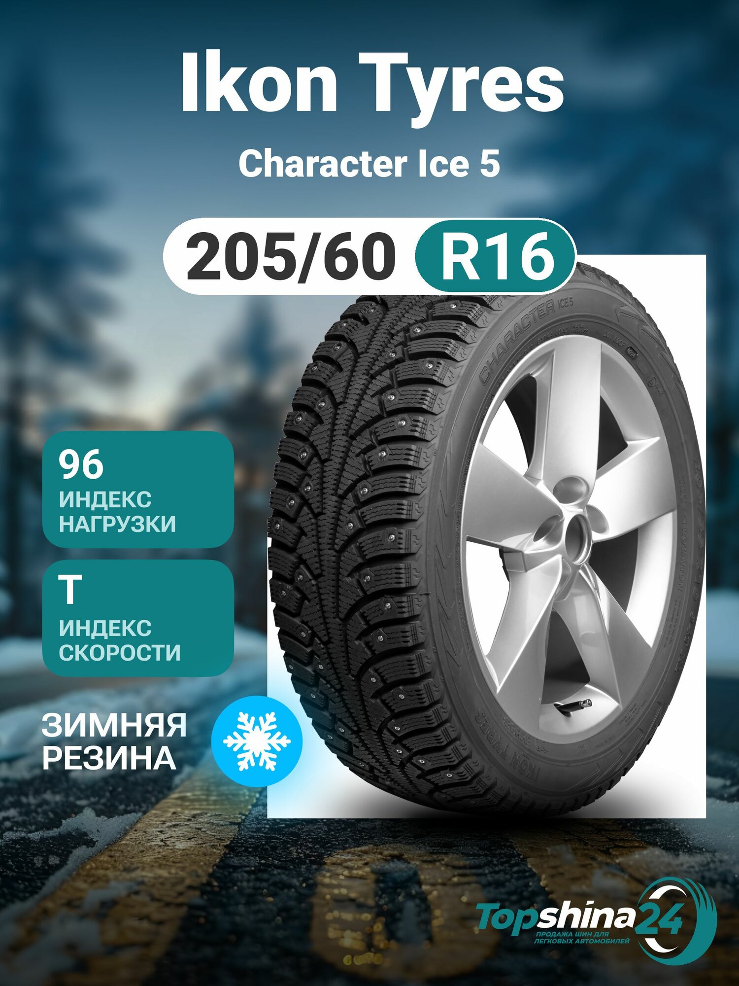 Шины зимние Ikon Tyres Character Ice 5 205/60 R16 T96 шип