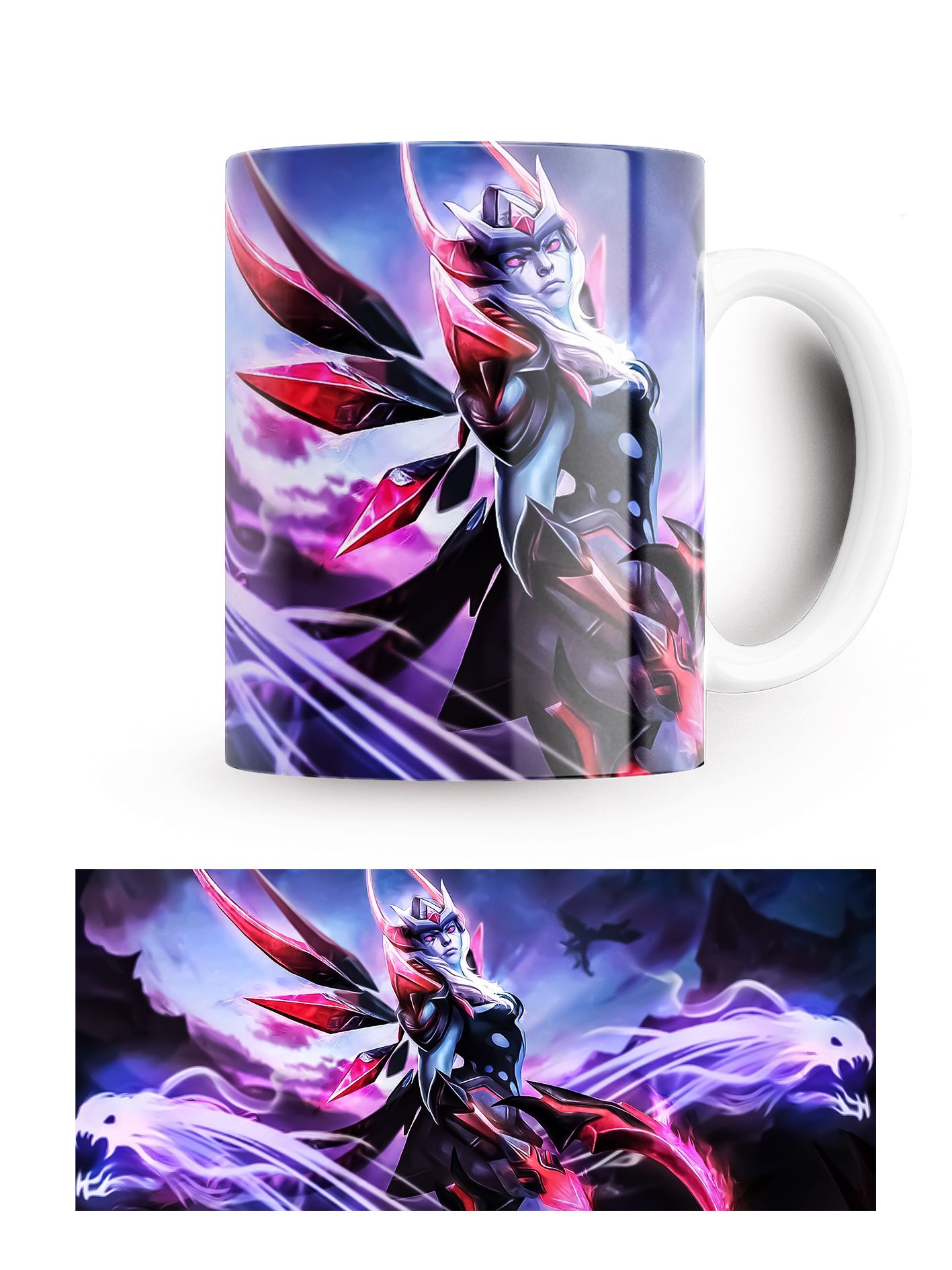 Кружка с принтом героя Венга Vengeful Spirit из игры Дота2 Dota2