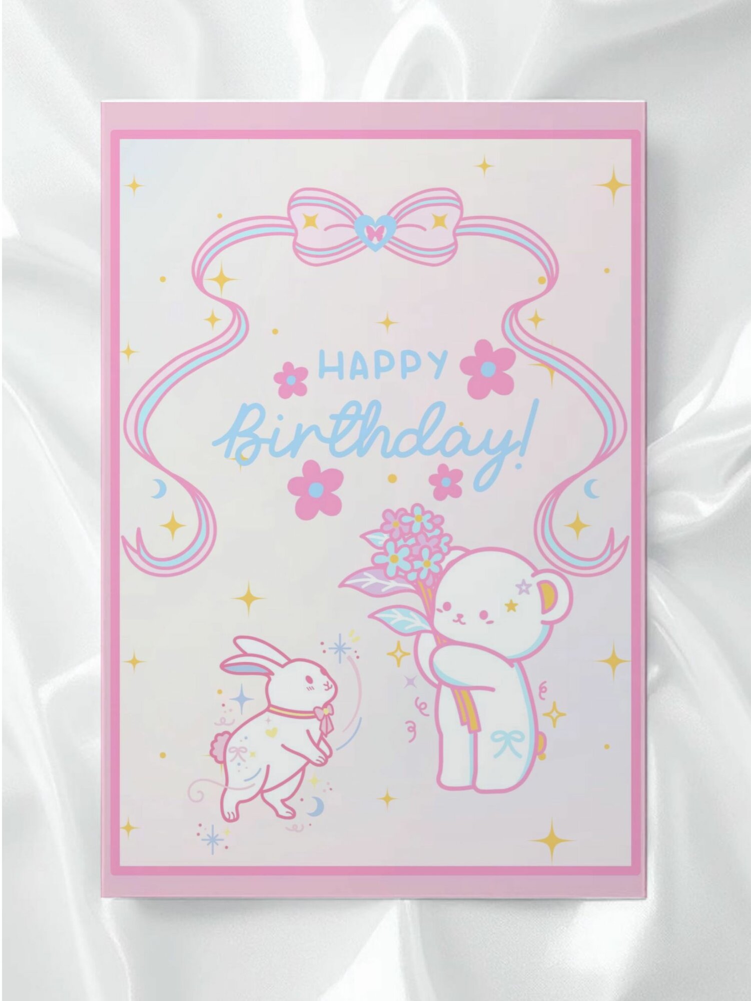 Подарочная открытка "Happy Birthday" с днём рождения, оригинальное поздравление на День рождения