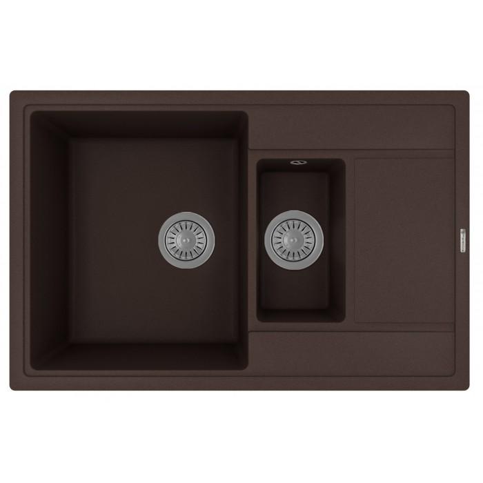 Мойка для кухни Florentina 78х51 20.250. D0780.206 брауни, 2 чаши, кварцевый композит