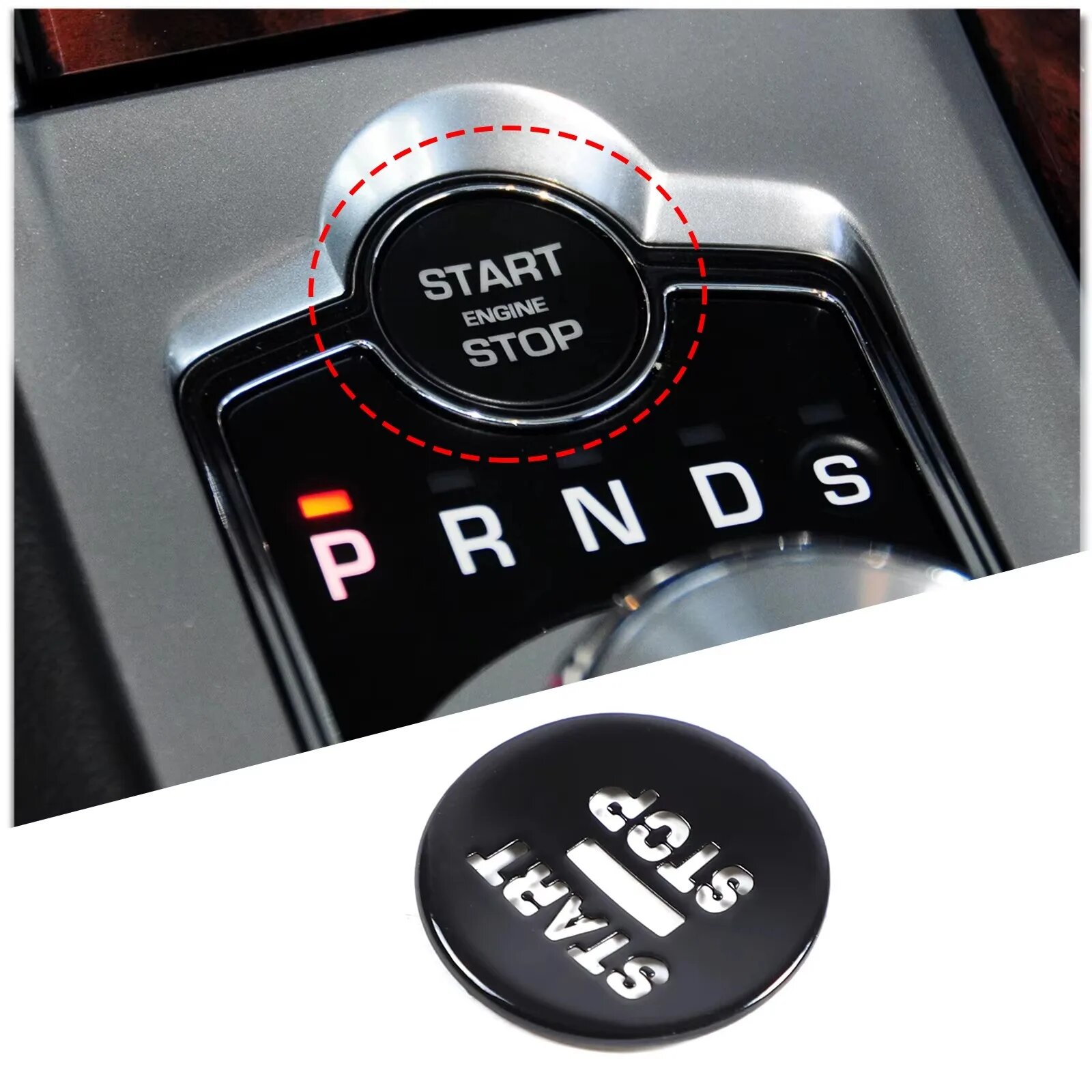 Для Jaguar XJ XF 2010-2019 черный автомобильный центр из нержавеющей стали, XF start button