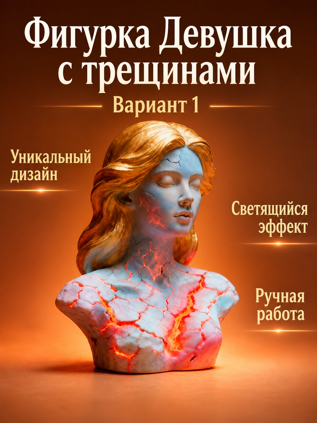 Декоративная фигурка «Девушка разбитая душа», светящийся сувенир‑ночник