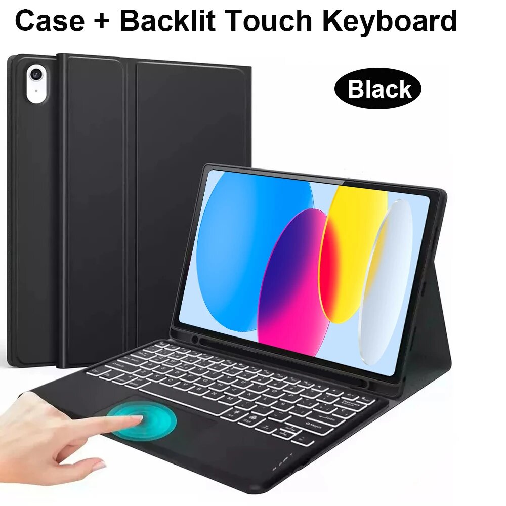 Черный чехол-клавиатура для iPad 11" с подсветкой, Korean