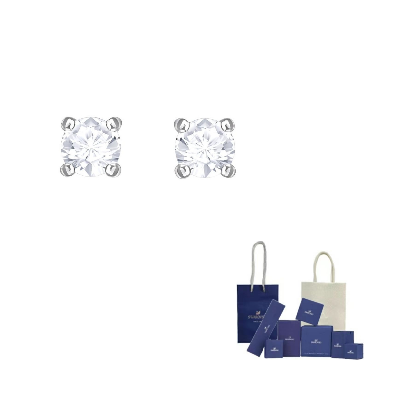 Серьги пусеты, кристаллы Swarovski