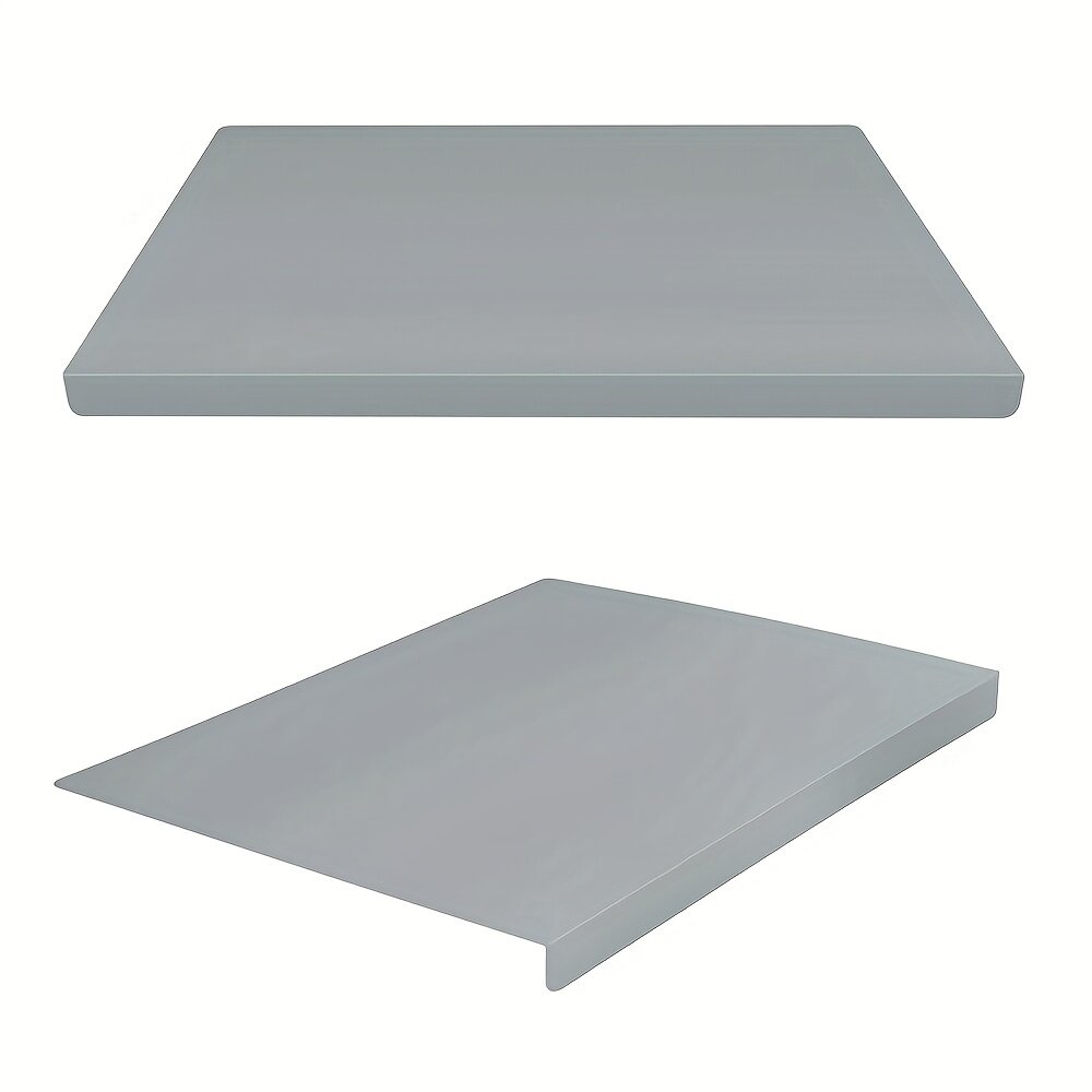 Силиконовый коврик-подставка для кухонной столешницы и стола 28"x19.7", термостойкий нескользящий мат с защитным бортиком, серый