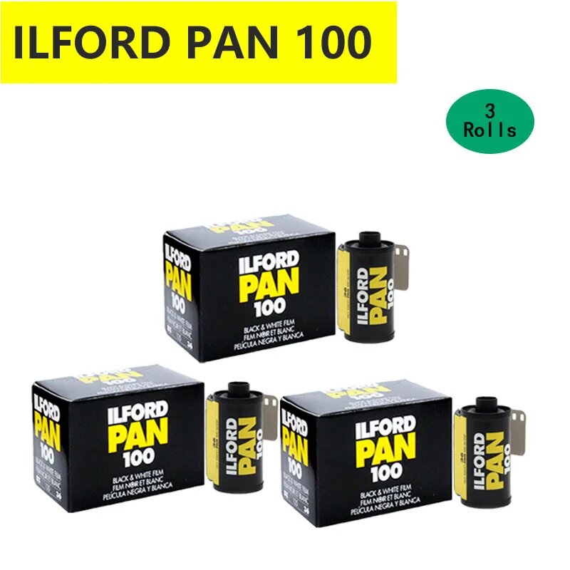 Ilford PAN100 Черно-белая пленка 36 листов 3 Rolls