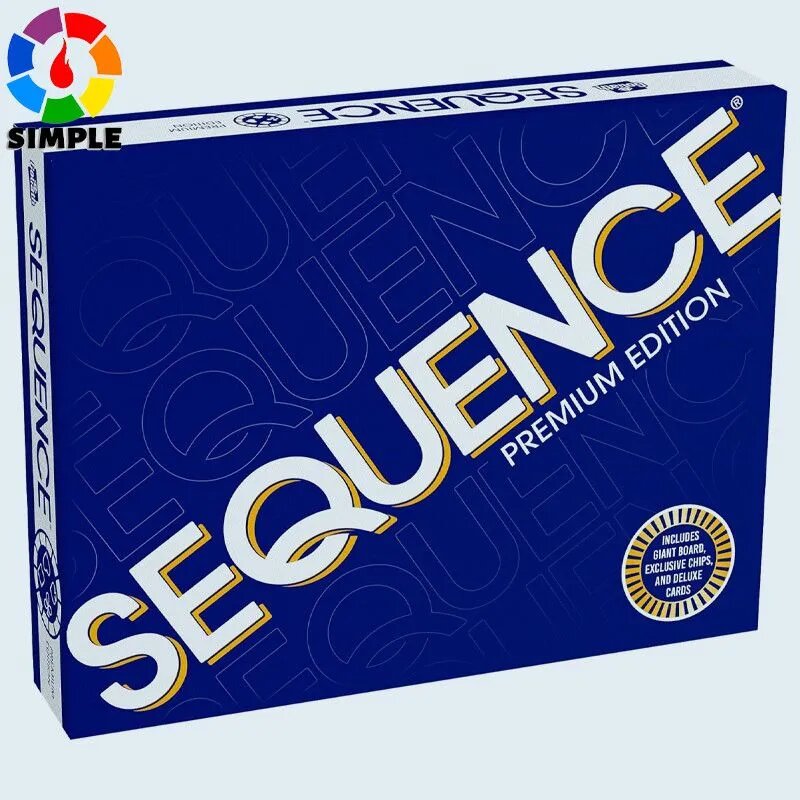 Sequence Premium Edition - Stunning Set with Giant Board (20.25 x 26.25 inches), Карточная игра Настольная игра
