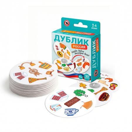 Настольная игра Дублик «Россия», 30 круглых карточек с символами, 4+, 2-4 игрока