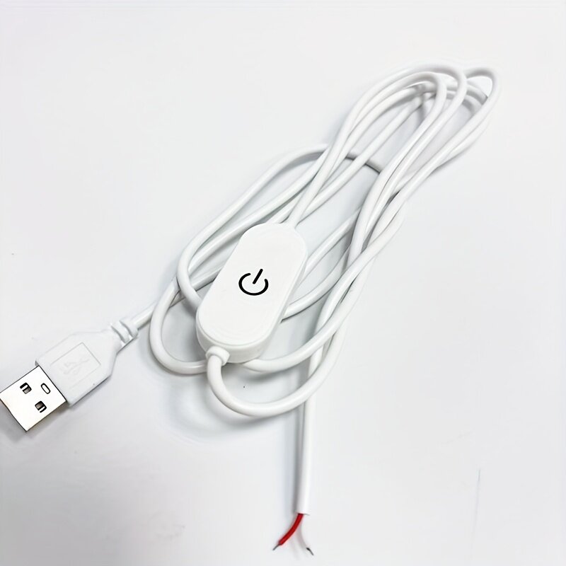 Кабель питания USB 5В для светодиодов с сенсорным диммированием и переключением цветовой температуры, 1 шт, белый