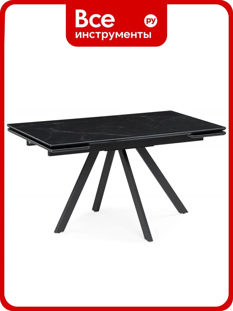 Керамический стол Woodville Вилли 140(200)х80 см черный мрамор shakespeare black/черный 612196