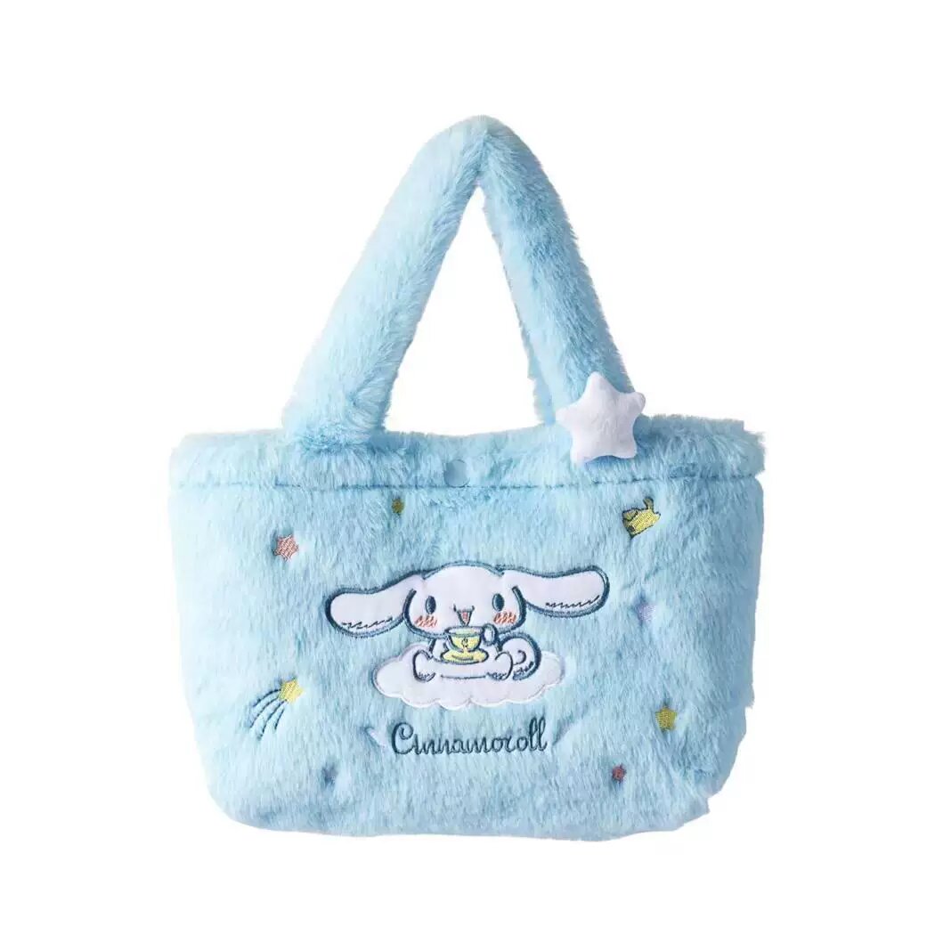Плюшевая сумка для ланча MINISO Sanrio, сумка для хранения с изображением собак Пача и Синамон, сумочка Куроми.