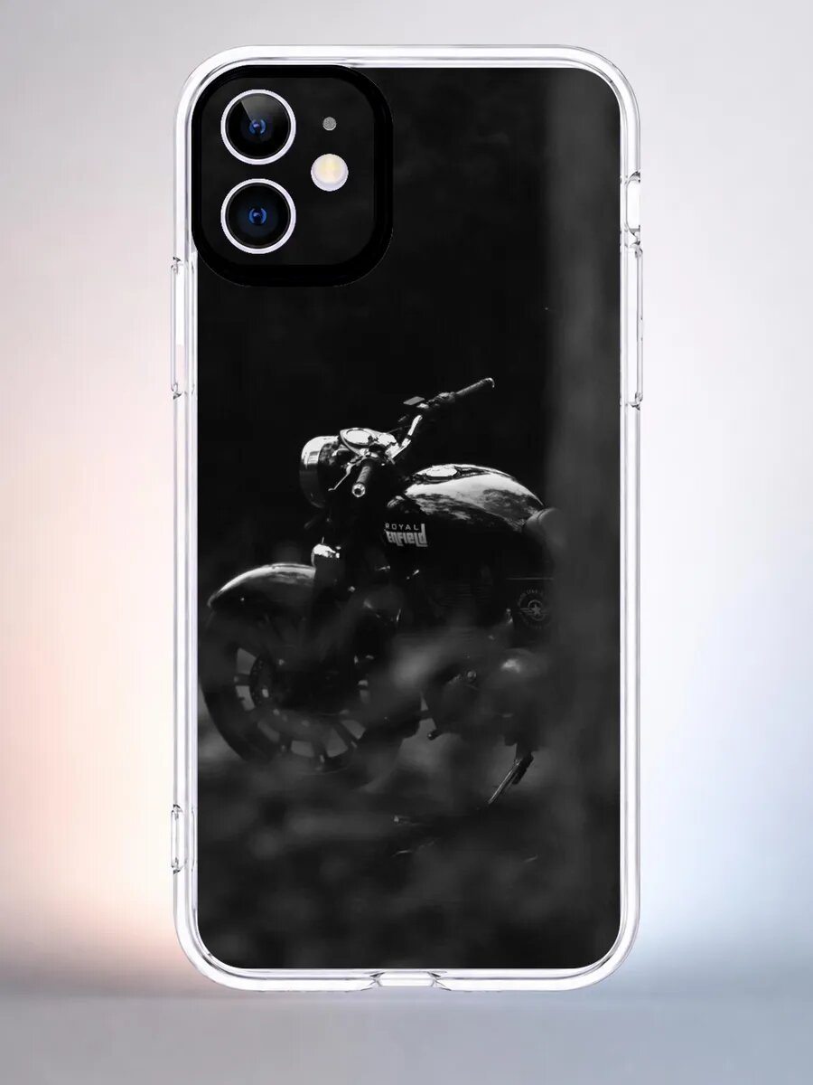 Чехол iPhone 11 мотоцикл кафе-рейсер силиконовый