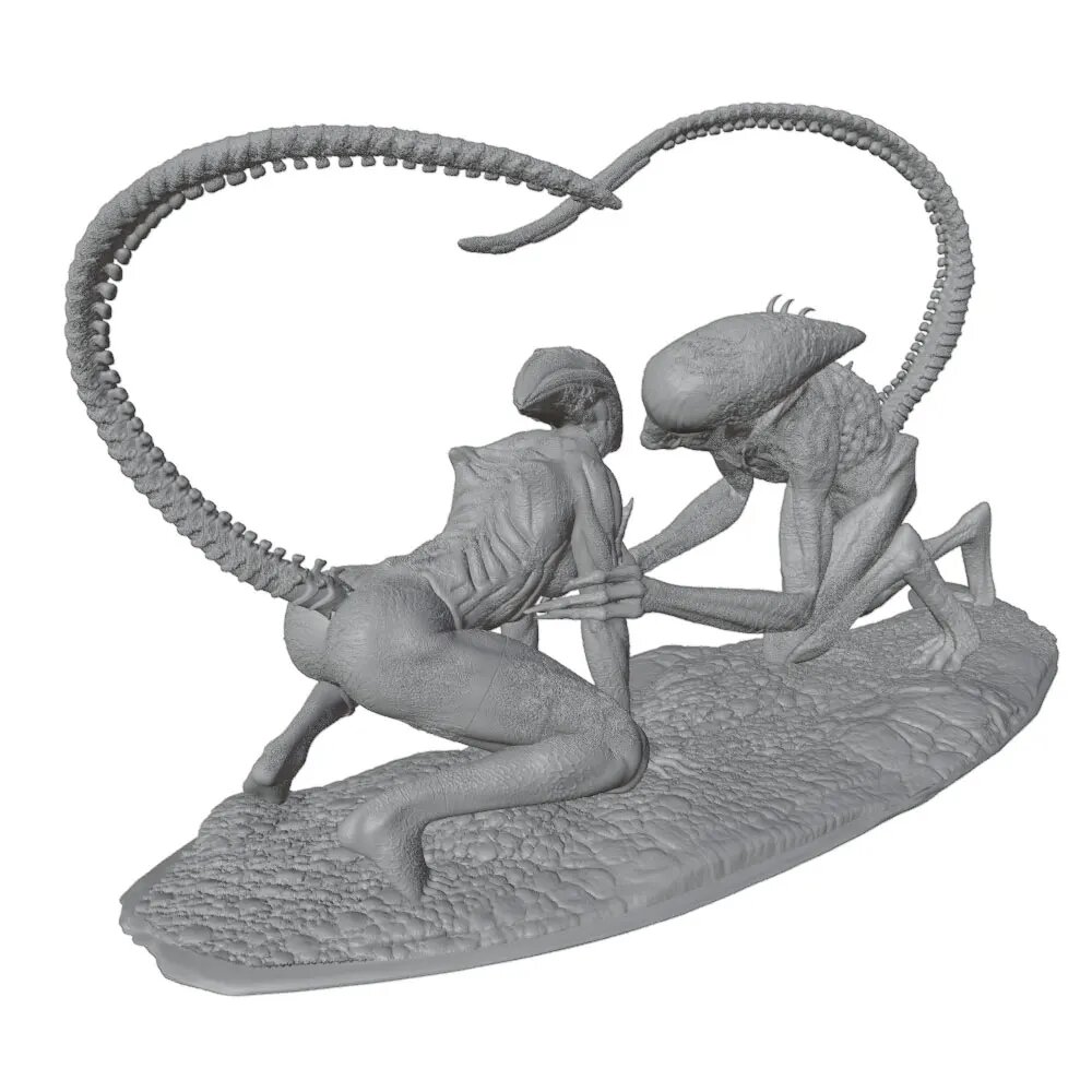 Миниатюрная 3D модель статуэтки аниме персонажа, резиновая фигурка, серая, для сборки и 75mm