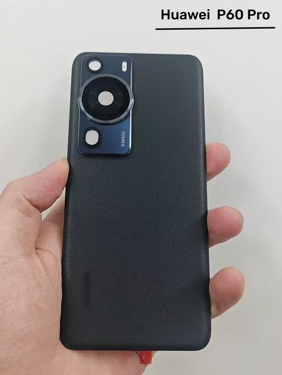 Задняя крышка для смартфона Huawei P60 Pro/ со стеклом камеры черная - huawei p60 pro Задняя крышка