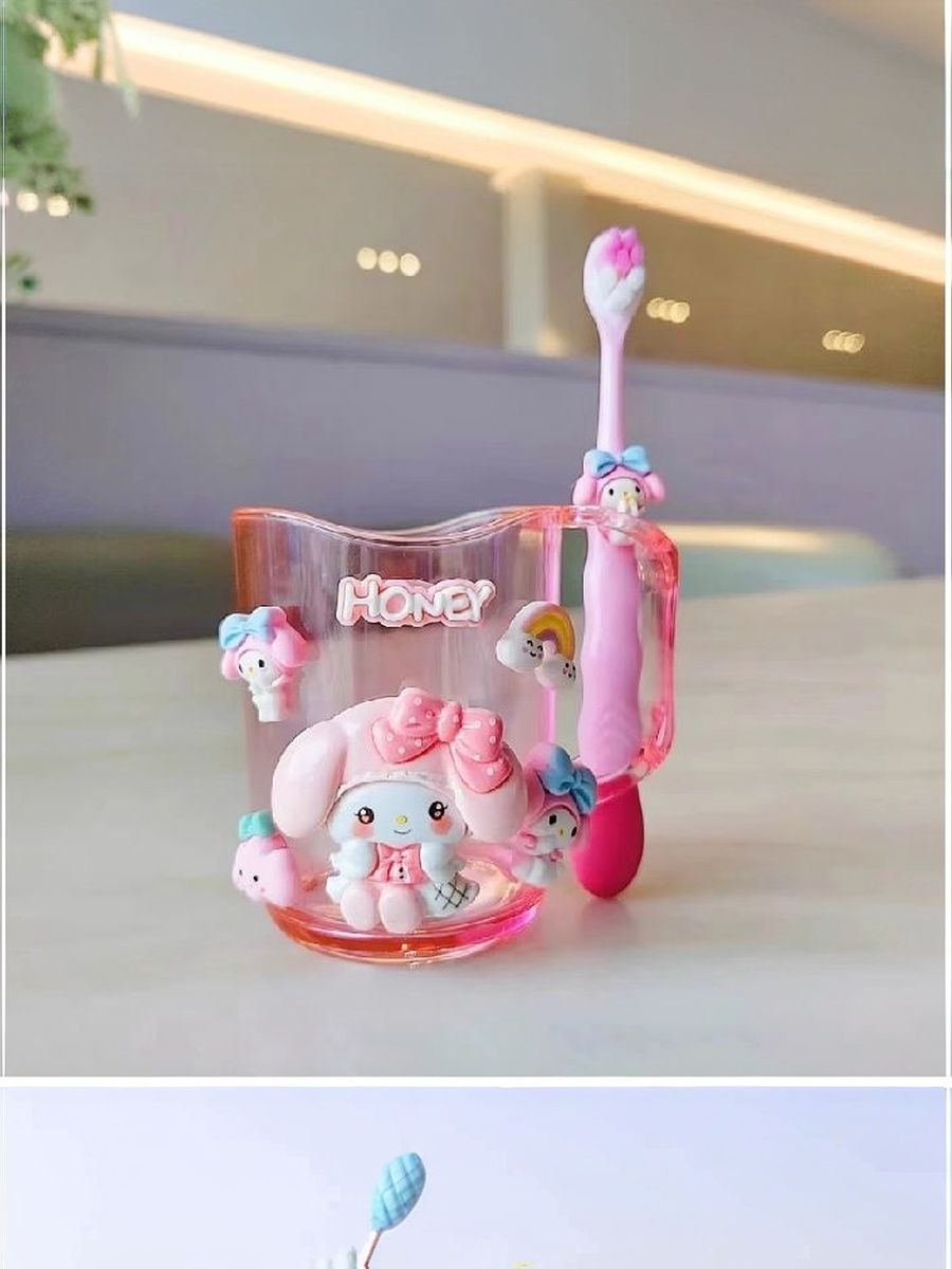 Стаканчик с зубной щеткой детский, кружка с героем Май Мелоди My Melody.