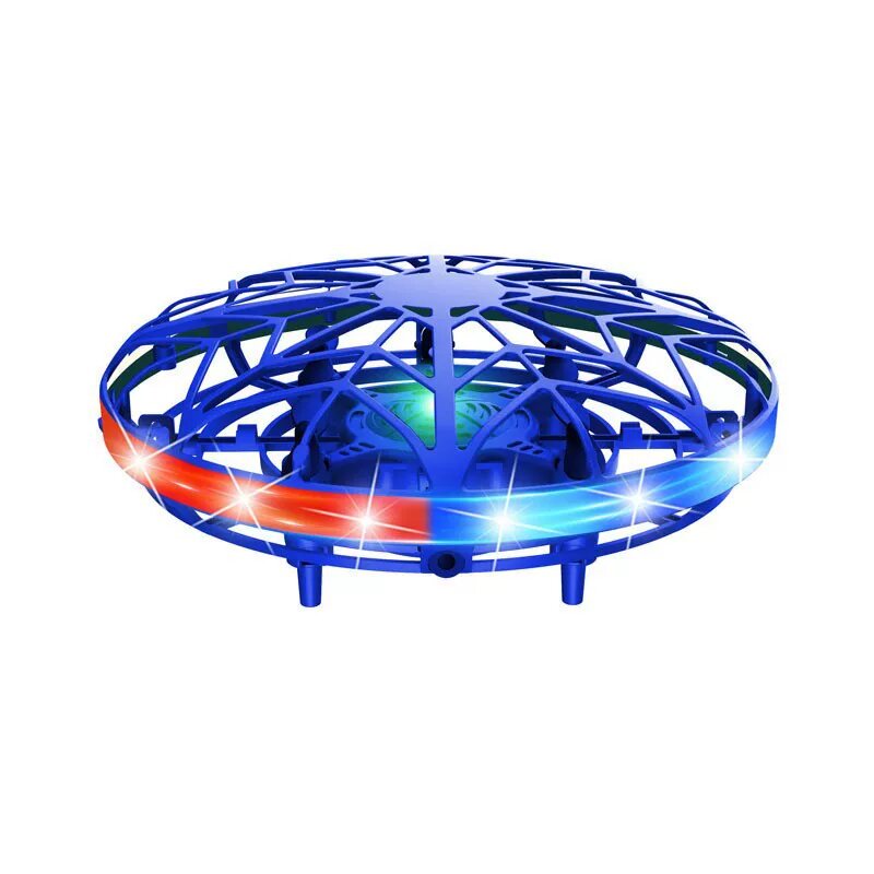 Детский светодиодный многоцветный UFO с жестовым управлением, парящий диск-фиджит-спиннер - Синий