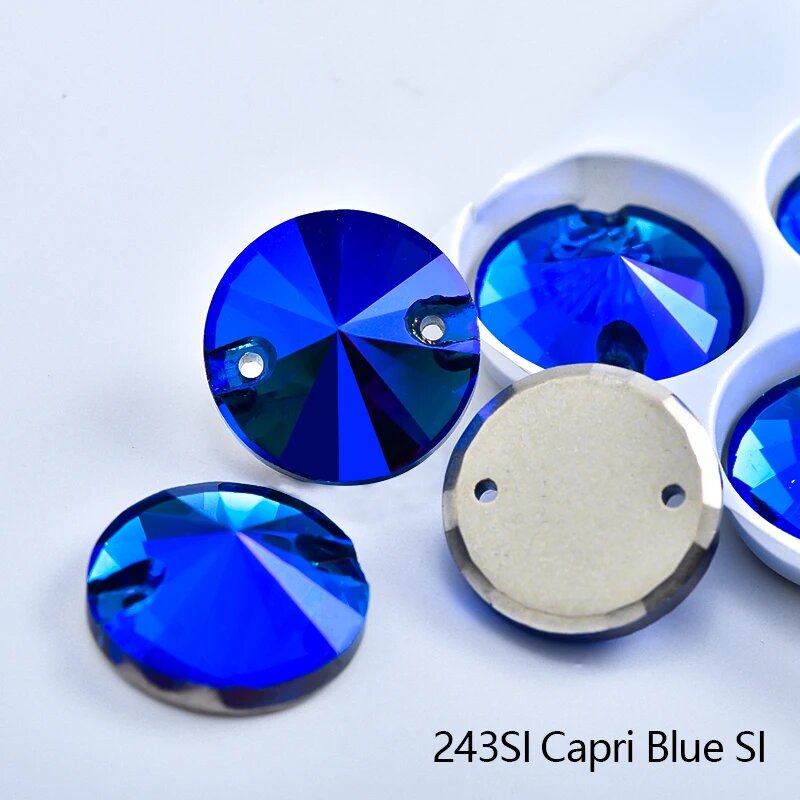 Стразы 14 мм, 243SI Capri Blue SI, синий