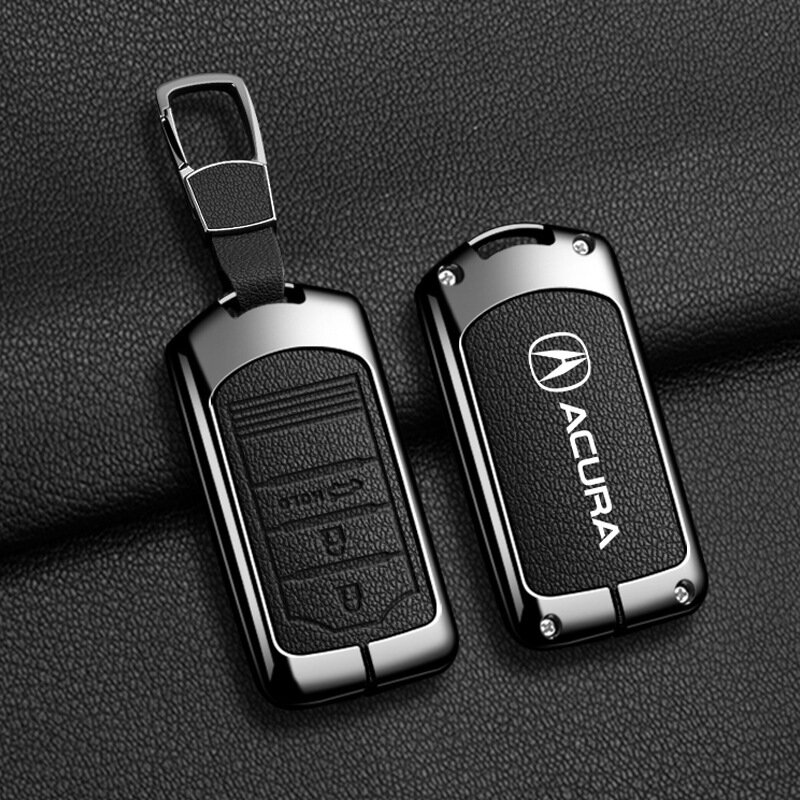 Чехол для ключей Acura CDX/RDX/MDX/NSX/TXL/XL с черным рисунком овечьей кожи, 3-кнопочным дизайном и крючком B01
