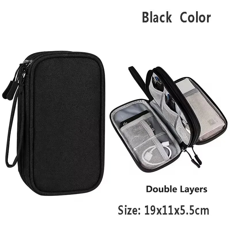 Водонепроницаемый органайзер для электроники из нейлона Double Layers Black