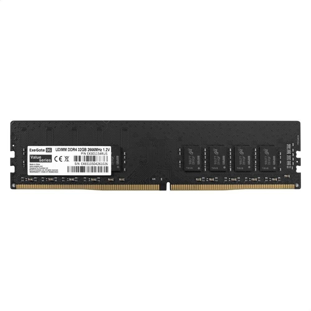 Модуль памяти Exegate EX301154RUS Модуль памяти ExeGate Value DIMM DDR4 32GB 2666MHz