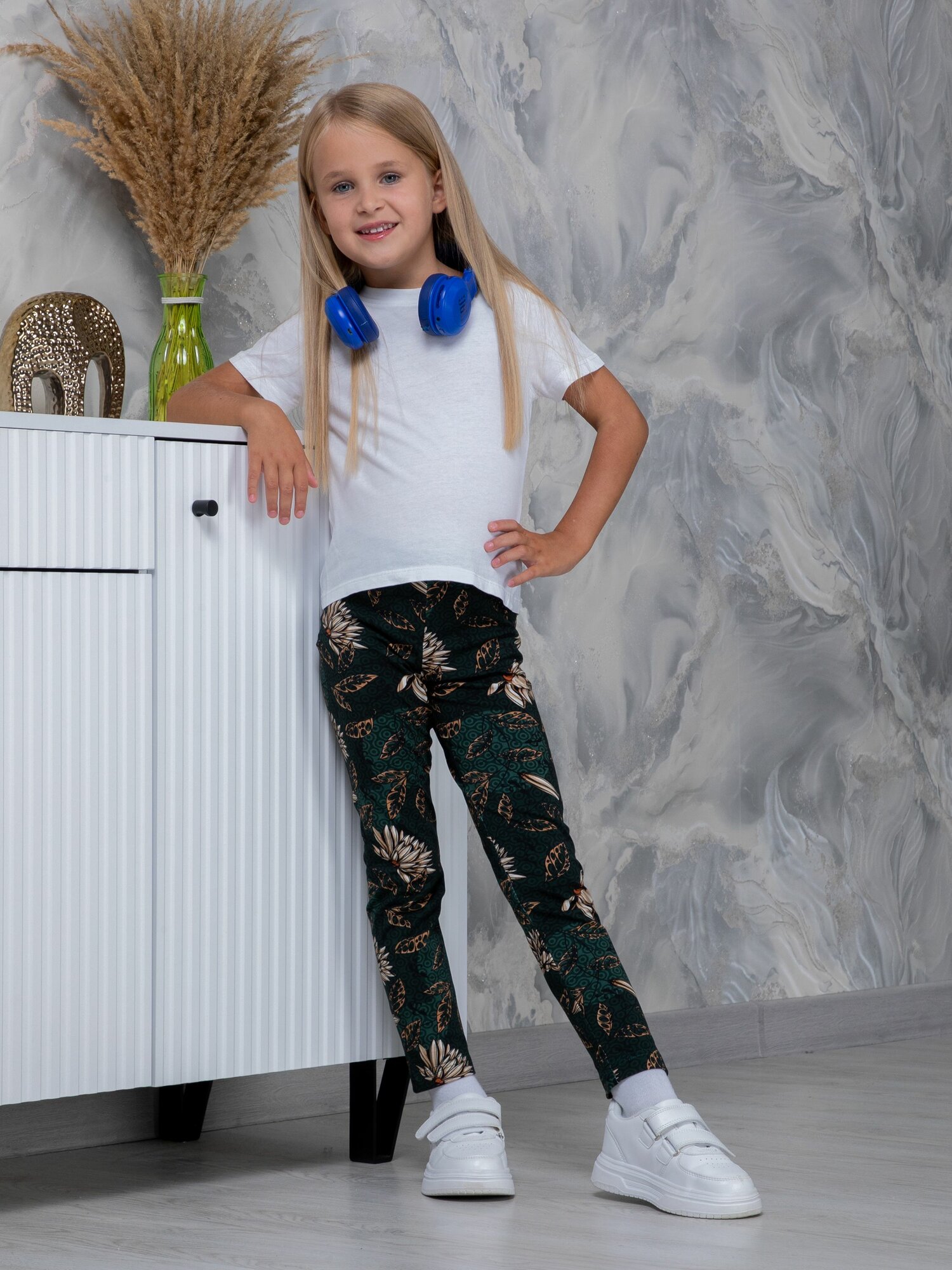 Легинсы ALTEKS kids осень - зима 2026г., размер 98, зеленый — фото 1