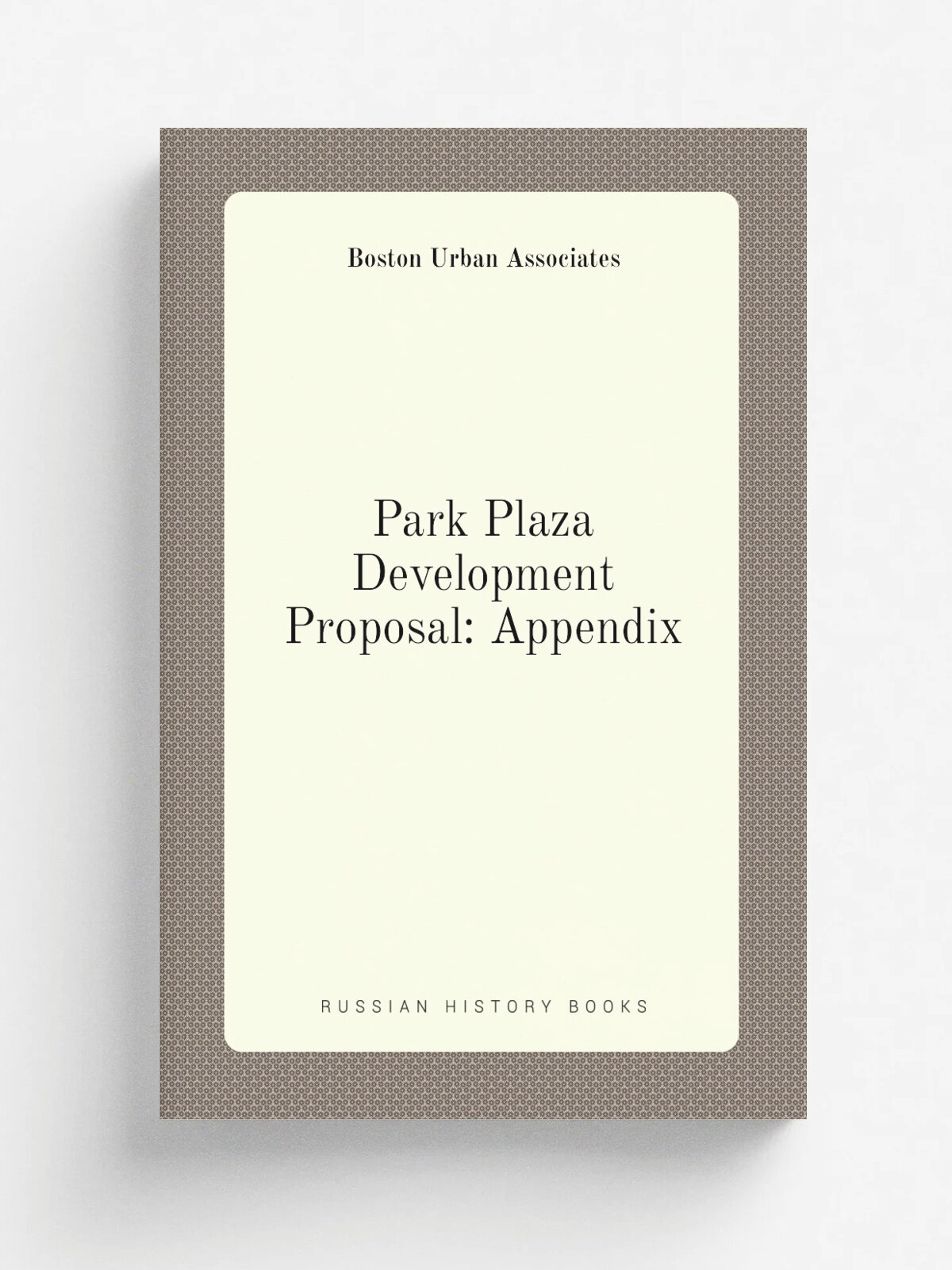 Park Plaza Development Proposal: Appendix | Boston Urban Associates | Репринт