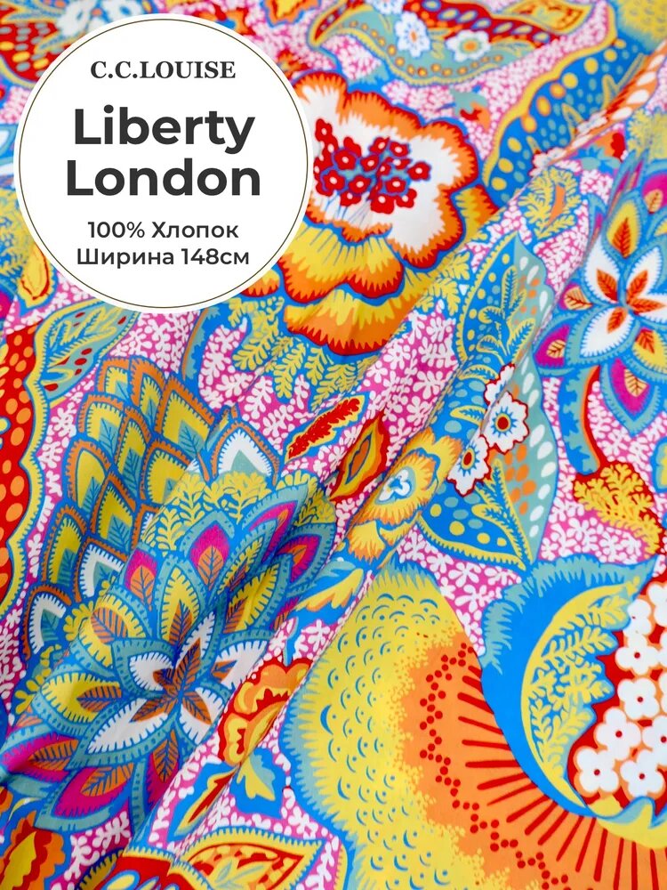 C.C.LOUISE Liberty преднарезанная ткань 100% хлопок поплин с принтом, Tana Lawn 100S, ширина 148 см, плотность 86 г/м, любимый материал дизайнеров и портных для рукоделия и творчества DIY