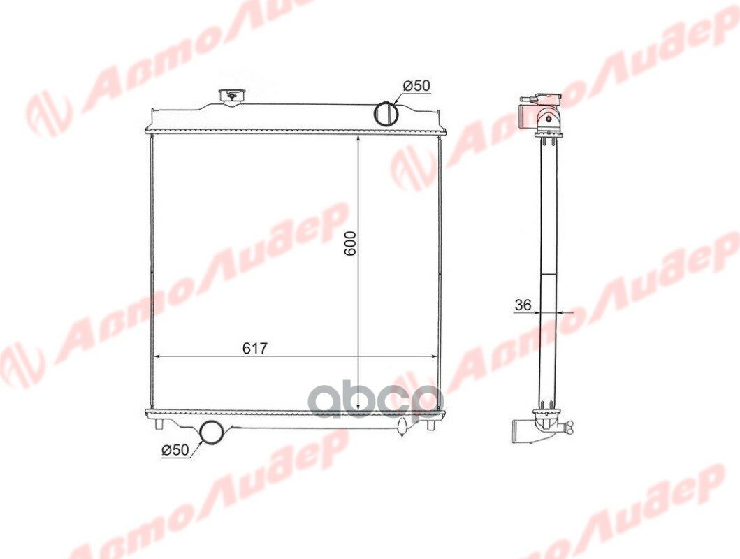 Радиатор охлаждения /AUTOLEADER для Isuzu FSR34 6HK1T /без крышки; IS-005-1236; 8974821730 AUTOLEADER арт. IS-005-1236